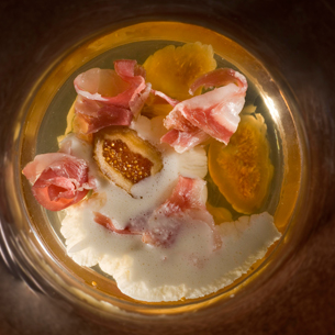 Cold almond soup with figs and ham | Foods & Wines from Spain