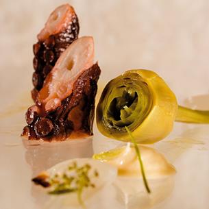 Artichokes and octopus char-grilled over vine wood | Foods & Wines from ...