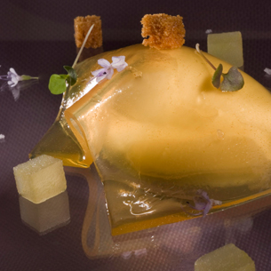 Crémeux cheese with rosemary honey and micro-basil | Foods & Wines from ...