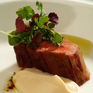 Ibérico pork pluma with almond & cream | Foods & Wines from Spain