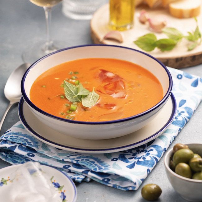 Soup Spoons of Spain Stand for Porra, the thick cold soup from Malaga