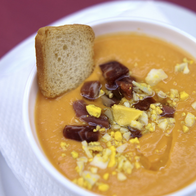 Soup Spoons of Spain Stand for Porra, the thick cold soup from Malaga